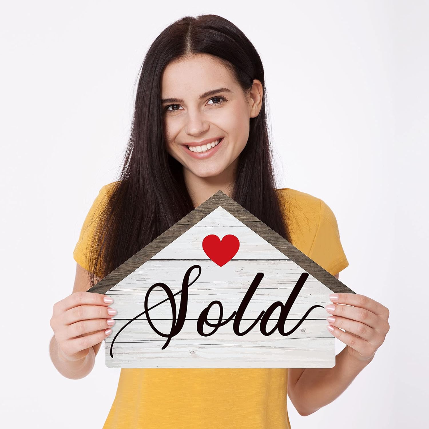 Buy Real Estate House-Shaped Sold Sign We Said Yes to The Address Prop ...