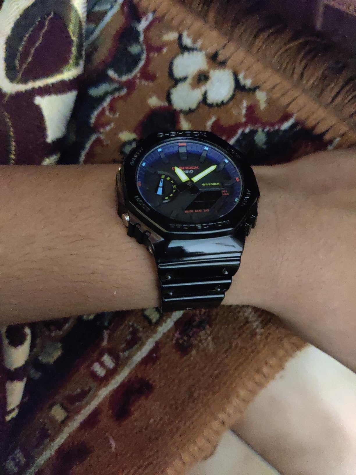 Casio G-Shock GA-2100RGB-1ADR Analog-Digital Black Dial Men Watch Black ...