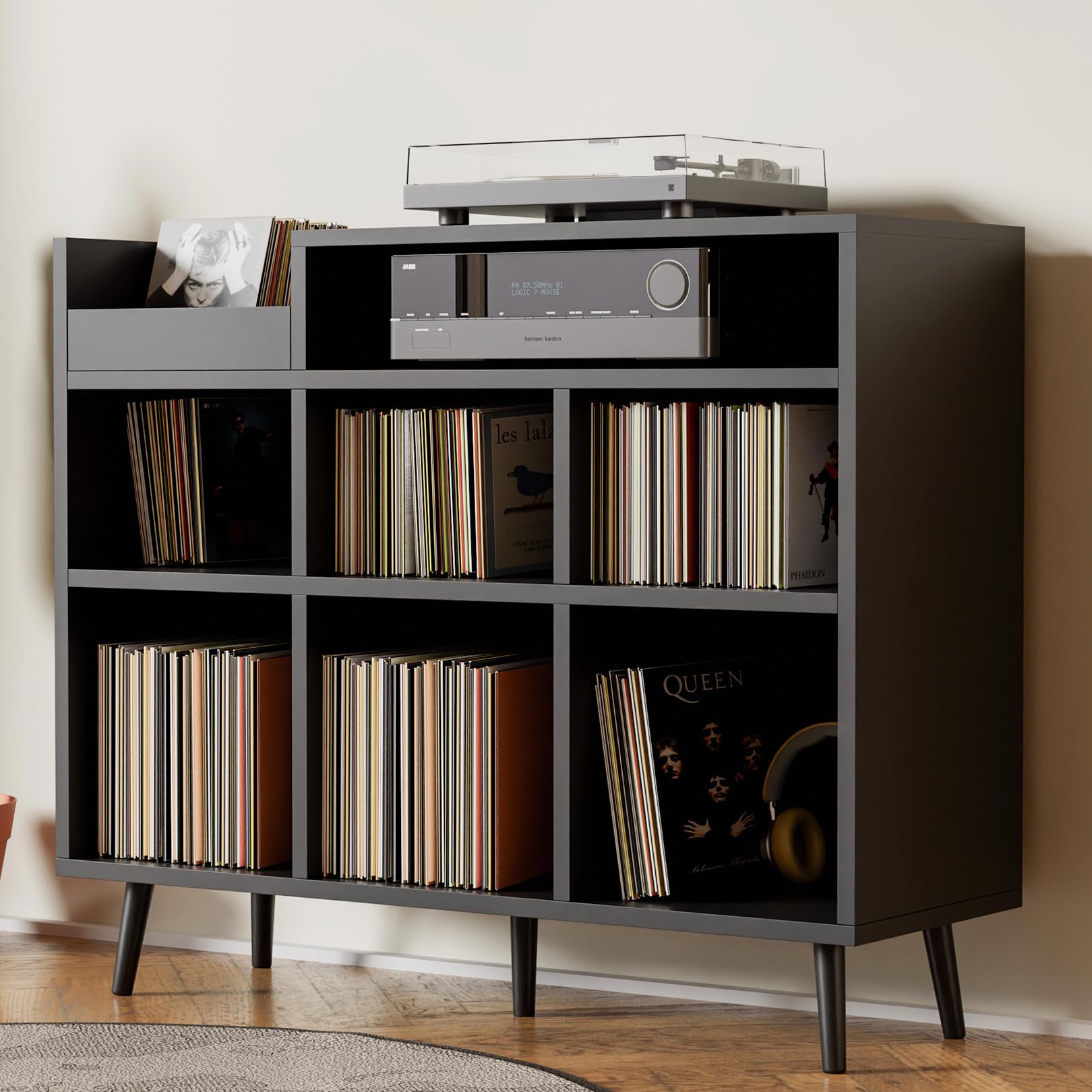 Amazon.com: Cozy Castle Record Player Stand, Turntable Shelf with Vinyl ...