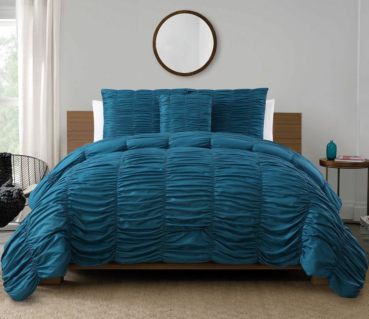 Amazon.com: KingLinen 4 Piece Nikki Teal Comforter Set Queen : Home ...