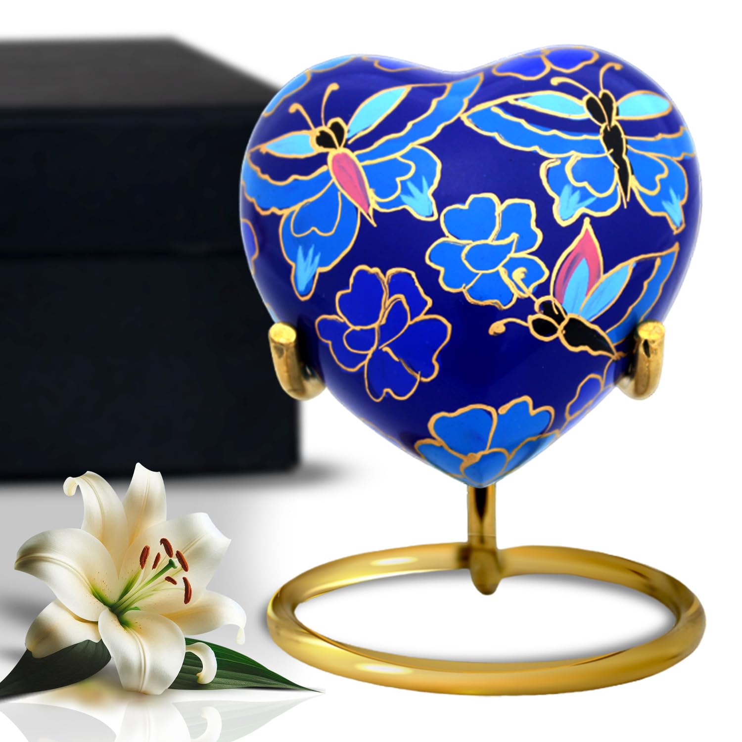 Amazon.com: Butterfly Heart Urn Keepsake - Small Heart Cremation Urn ...
