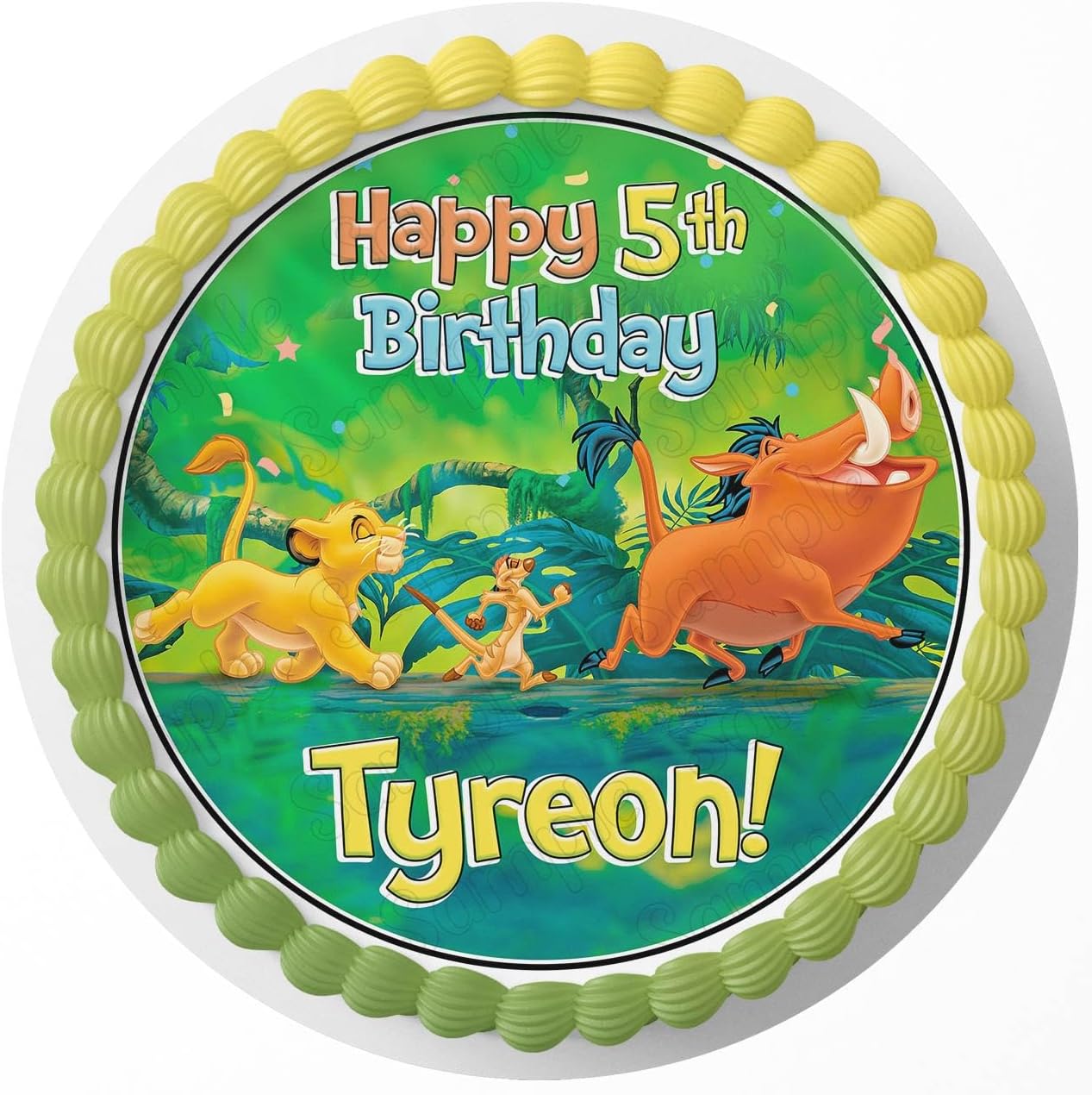 Amazon.com: Cakecery Lion Kids Fun King Simba Timon Pumba Edible Cake ...