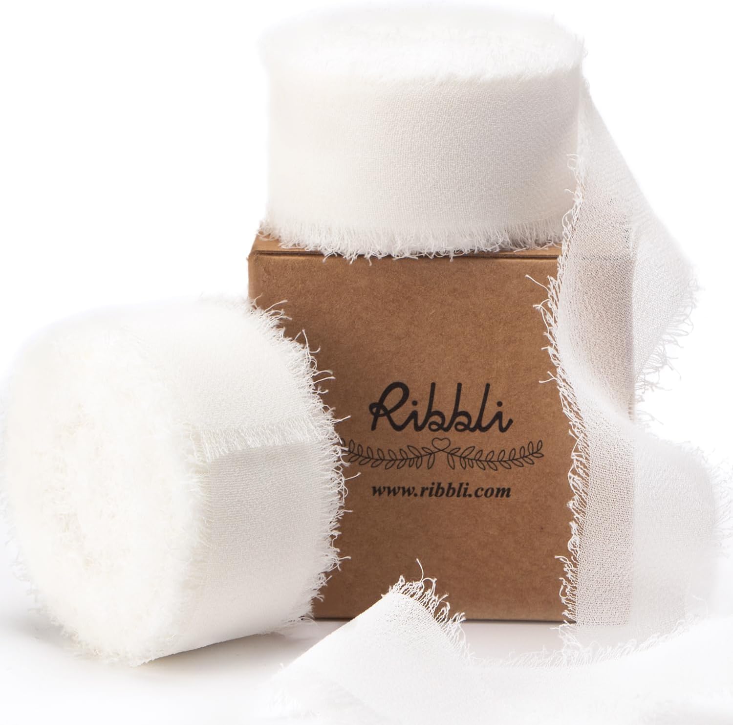 Amazon.com: White Chiffon Silk Ribbon Handmade Frayed Fringe Sheer Boho ...