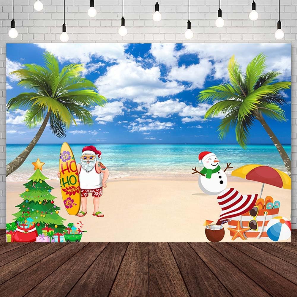 Amazon.com : AIBIIN 7x5ft Tropical Christmas Backdrop Christmas in July ...