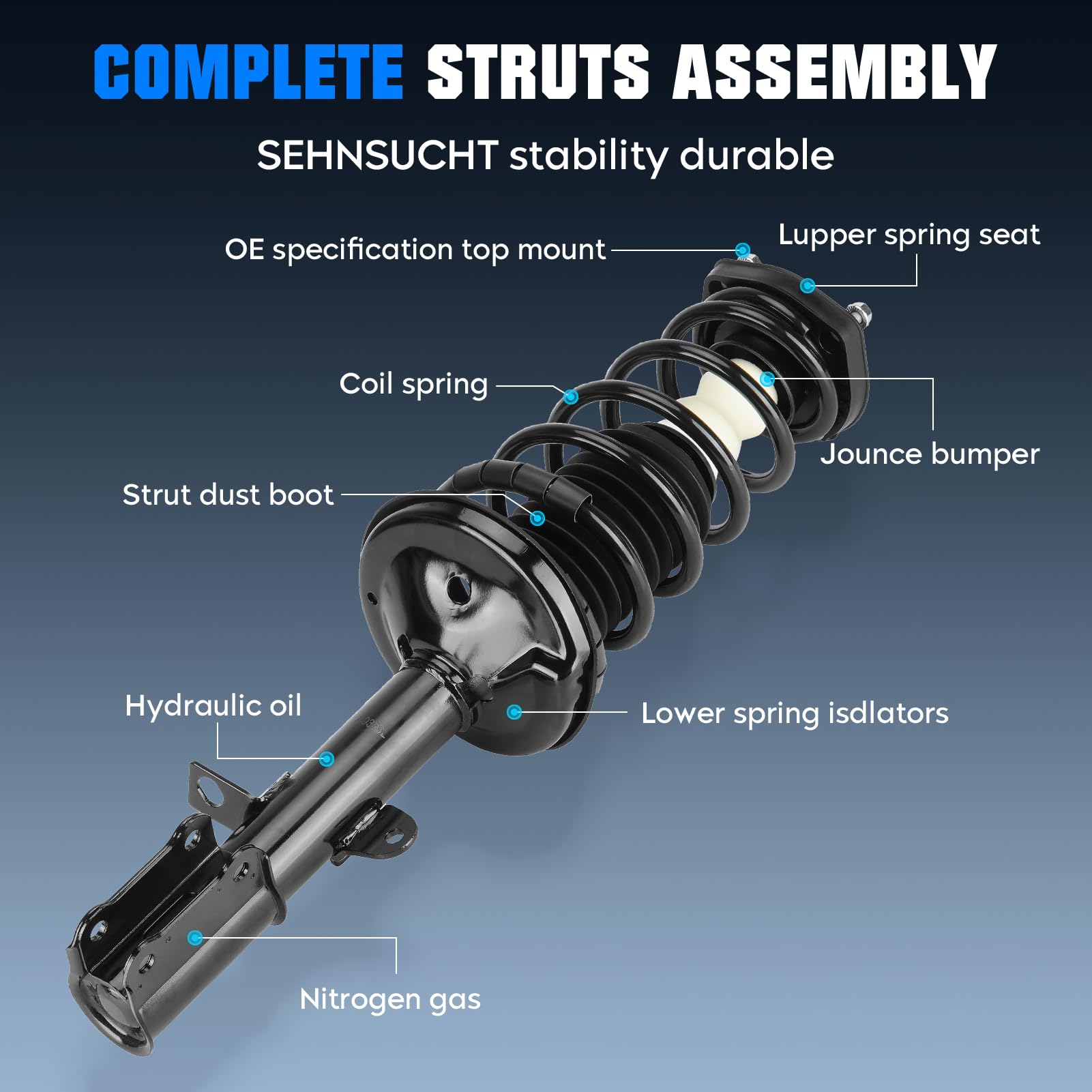 Snapklik.com : Rear Coil Spring Strut Shock Absorber For 1998-2002 ...