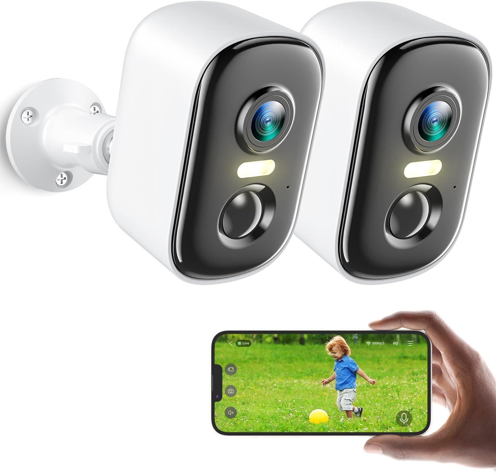 Amazon.com : 2K Security Cameras Wireless Outdoor, 2 Pack Battery ...