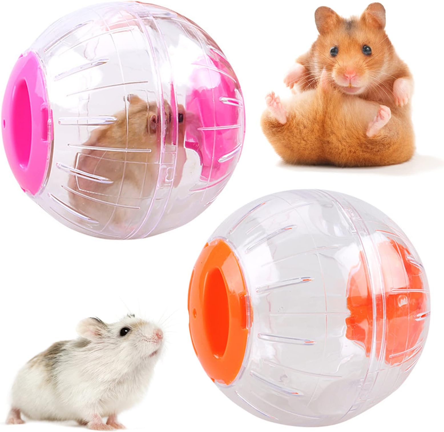 2 Pieces Hamster Running Balls Small Animal Exercise Balls Transparent ...