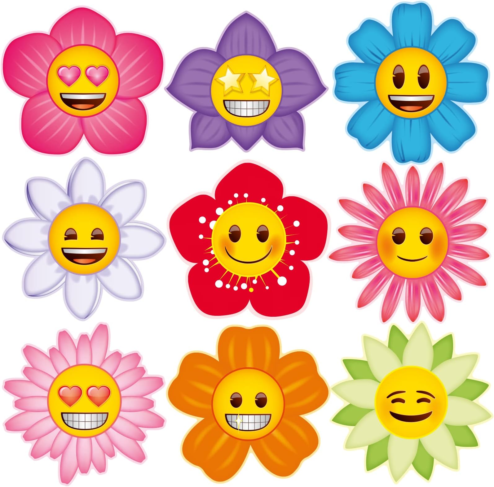 Amazon.com: 54 Pcs Flower Cutouts Spring Cut-Outs for Party Classroom ...