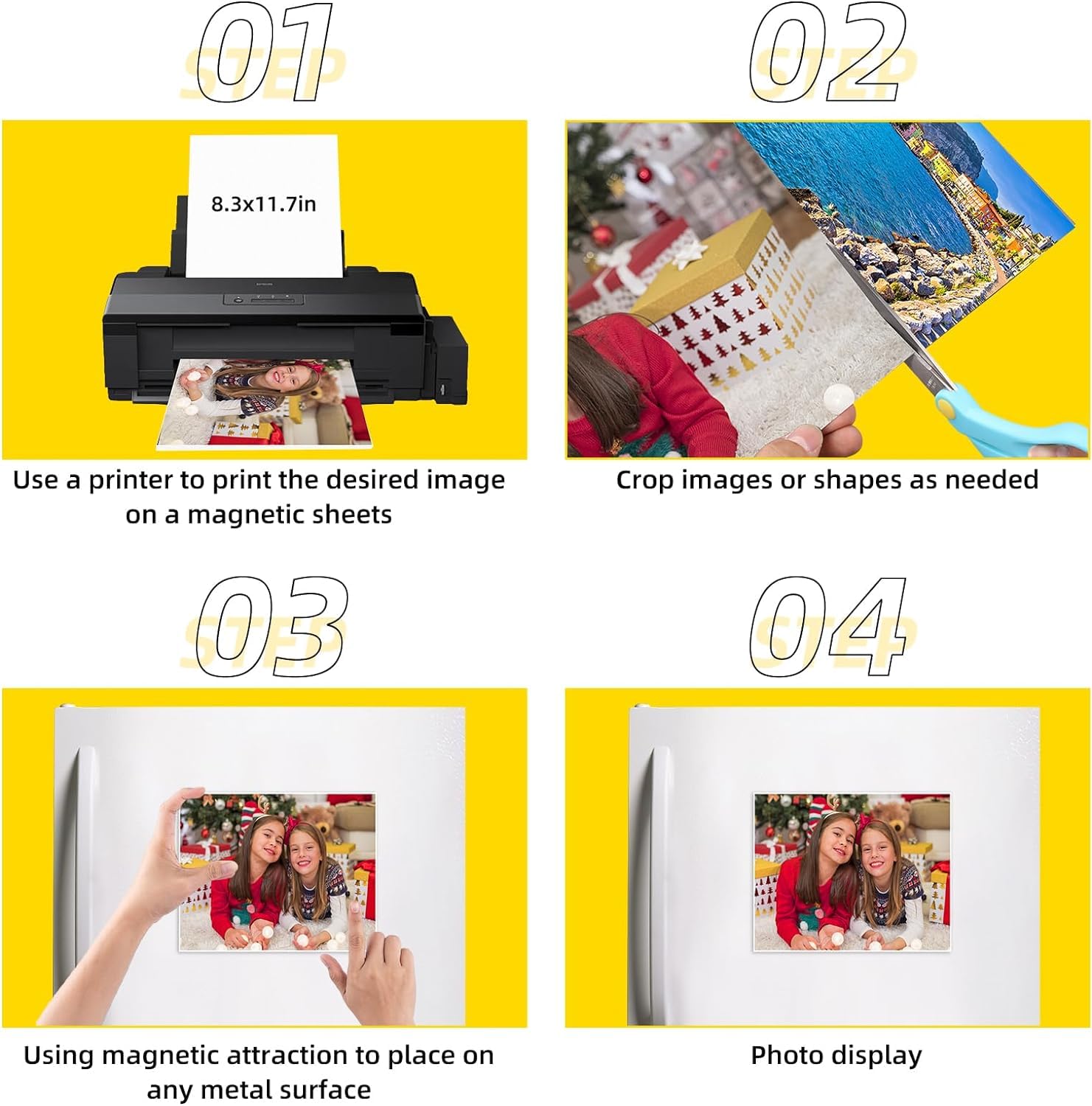 Snapklik.com : 15Pcs Printable Magnetic Sheets, 8.3x11.7inch Flexible ...