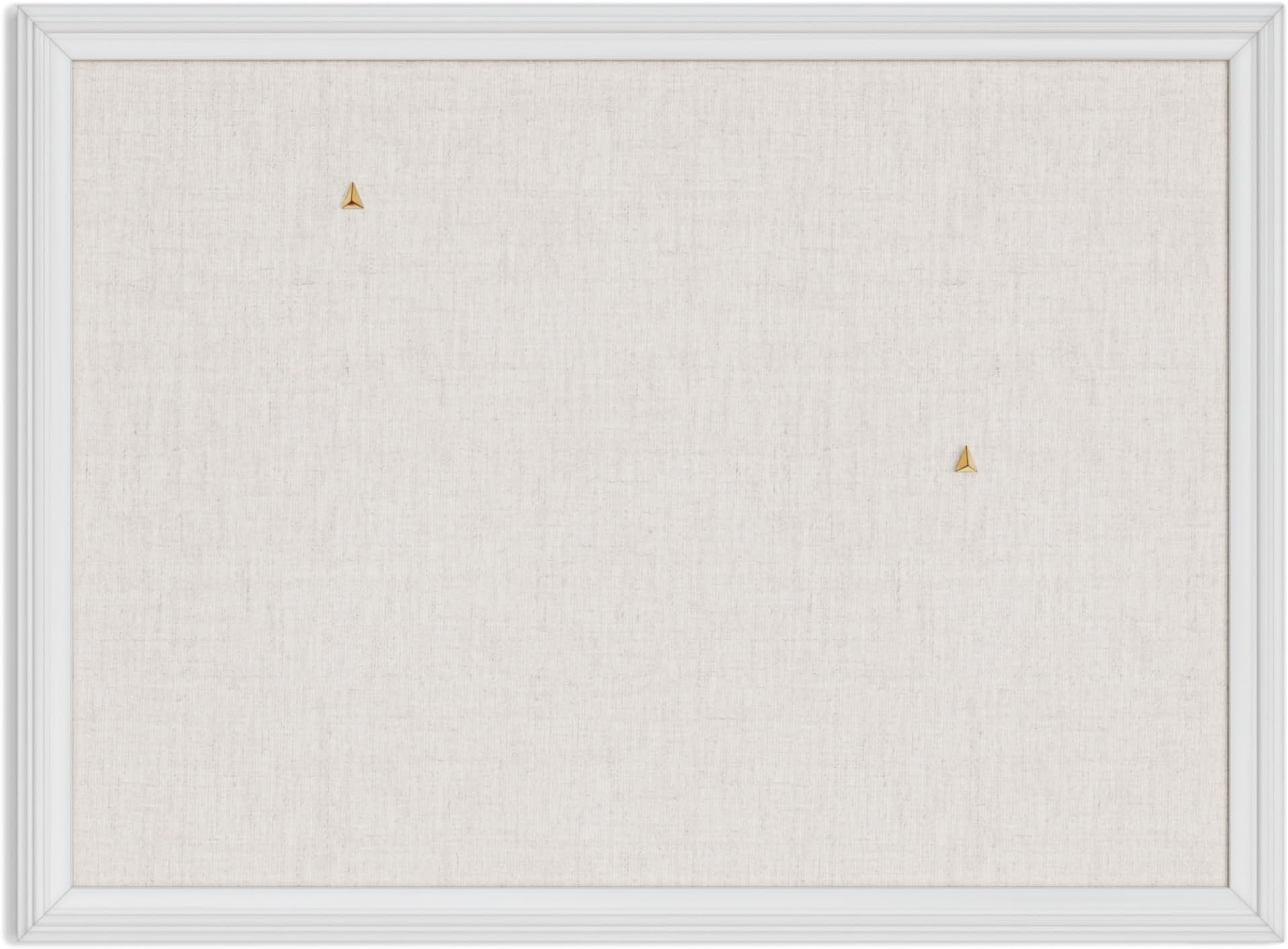 U Brands Linen Cork Linen Bulletin Board, 17 x 23 Inches, White Wood ...