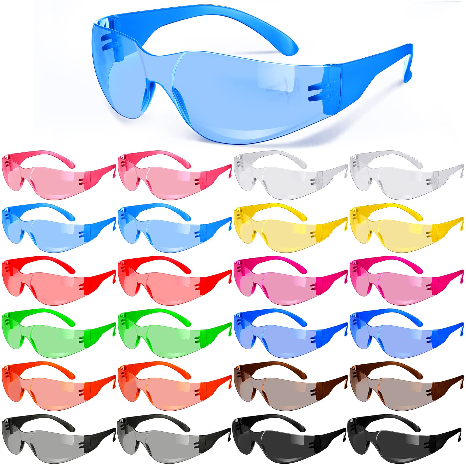 Amazon.com: 24 Pack Safety Glasses Scratch Resistant Safety Lens Eye ...