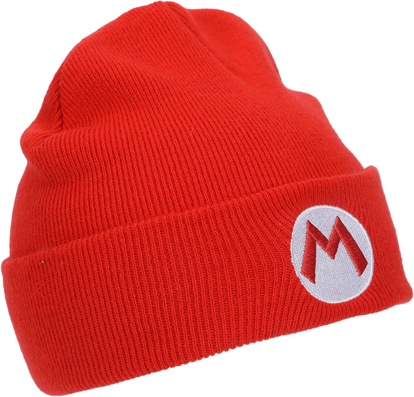 Super Mario Embroidered M Logo On Red Cuff Beanie at Amazon Men’s ...