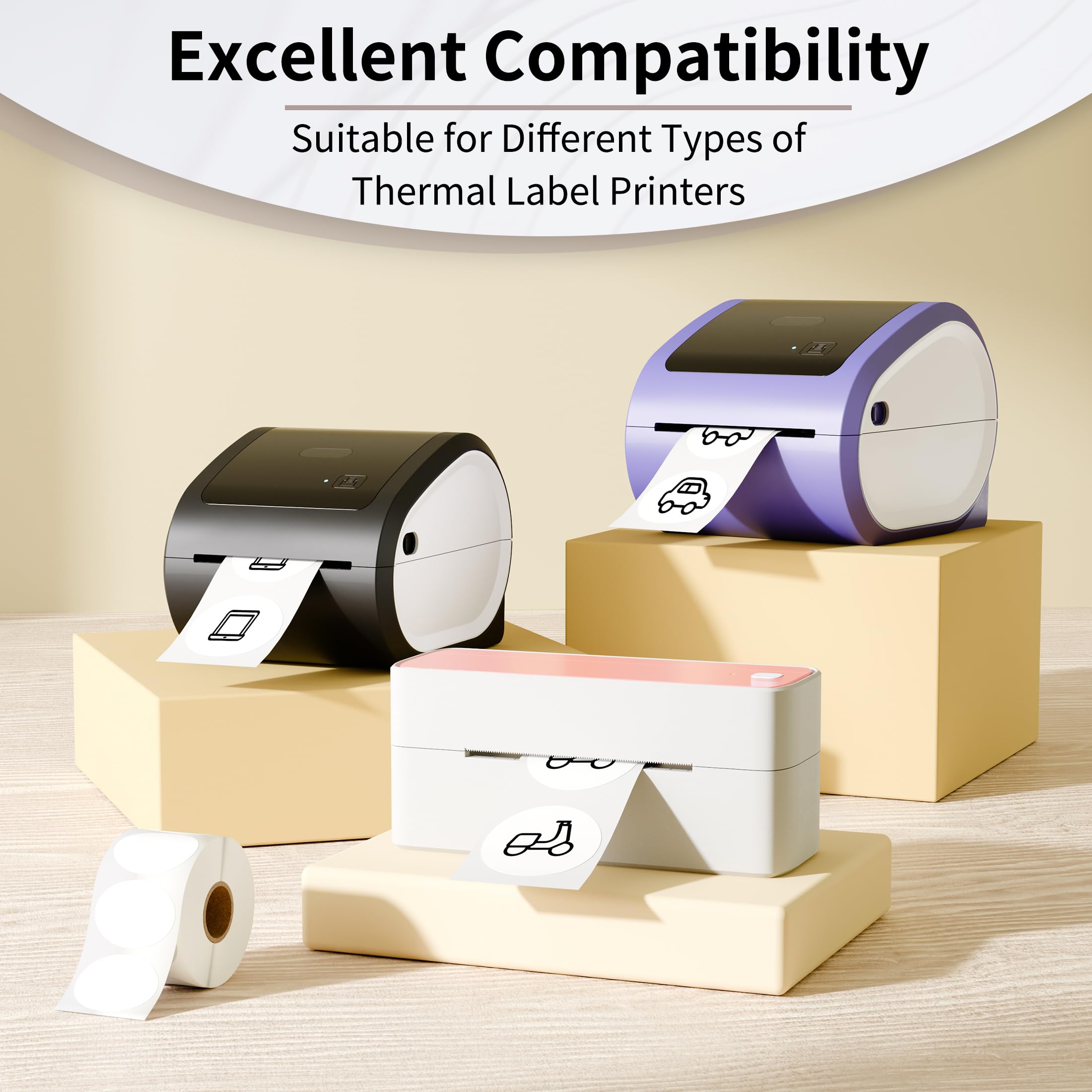 Snapklik.com : Round Labels 2 Inch,Self-Adhesive Sticker Labels,Thermal Labels For 241BT, D520BT ...