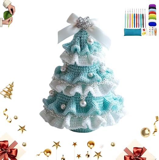Amazon.com: DIY Crochet Christmas Tree Kit, Handmade Holiday Decoration ...