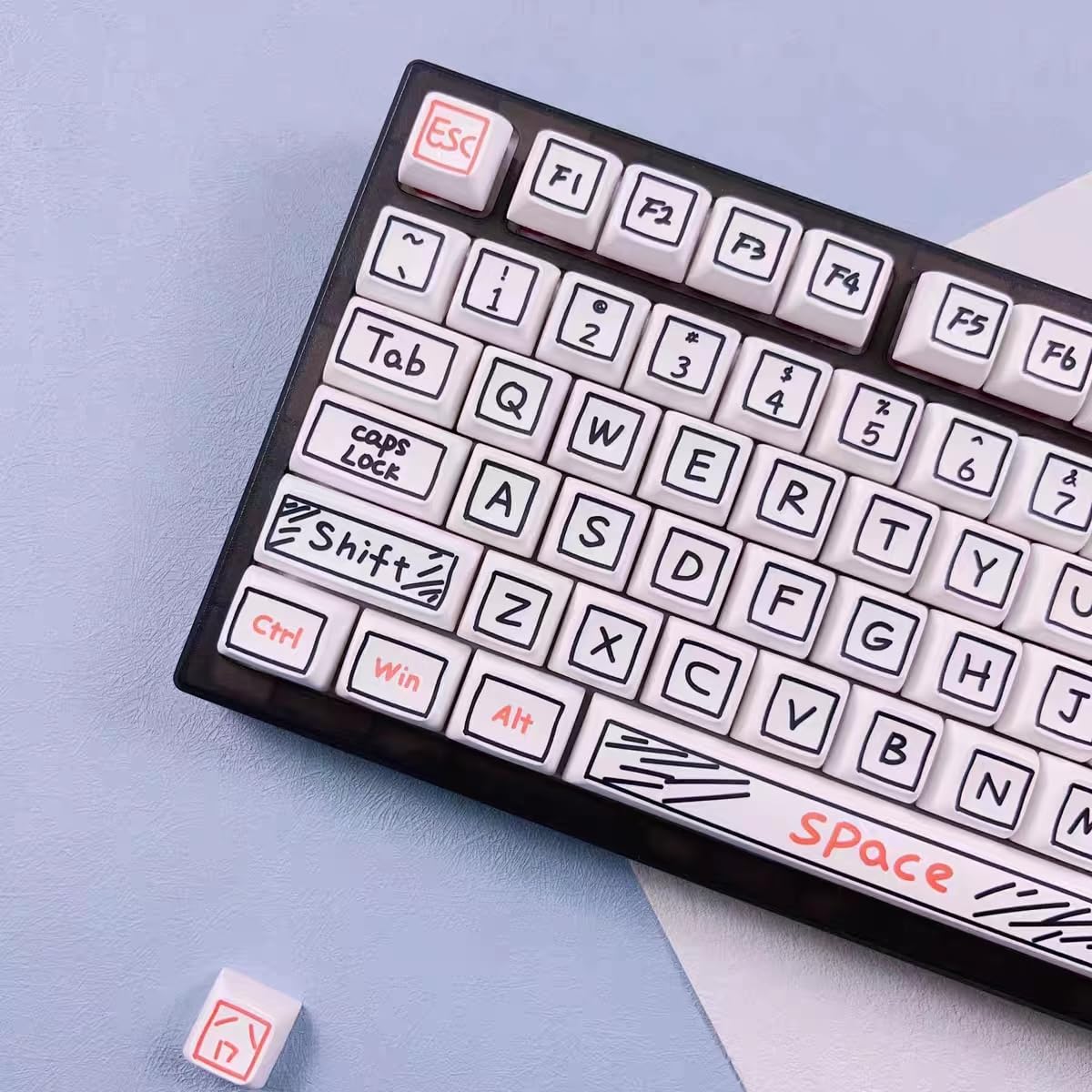 Amazon.com: Elacgap PBT Keycaps 126 Keys Cute Graffiti Keycaps Set, XDA ...