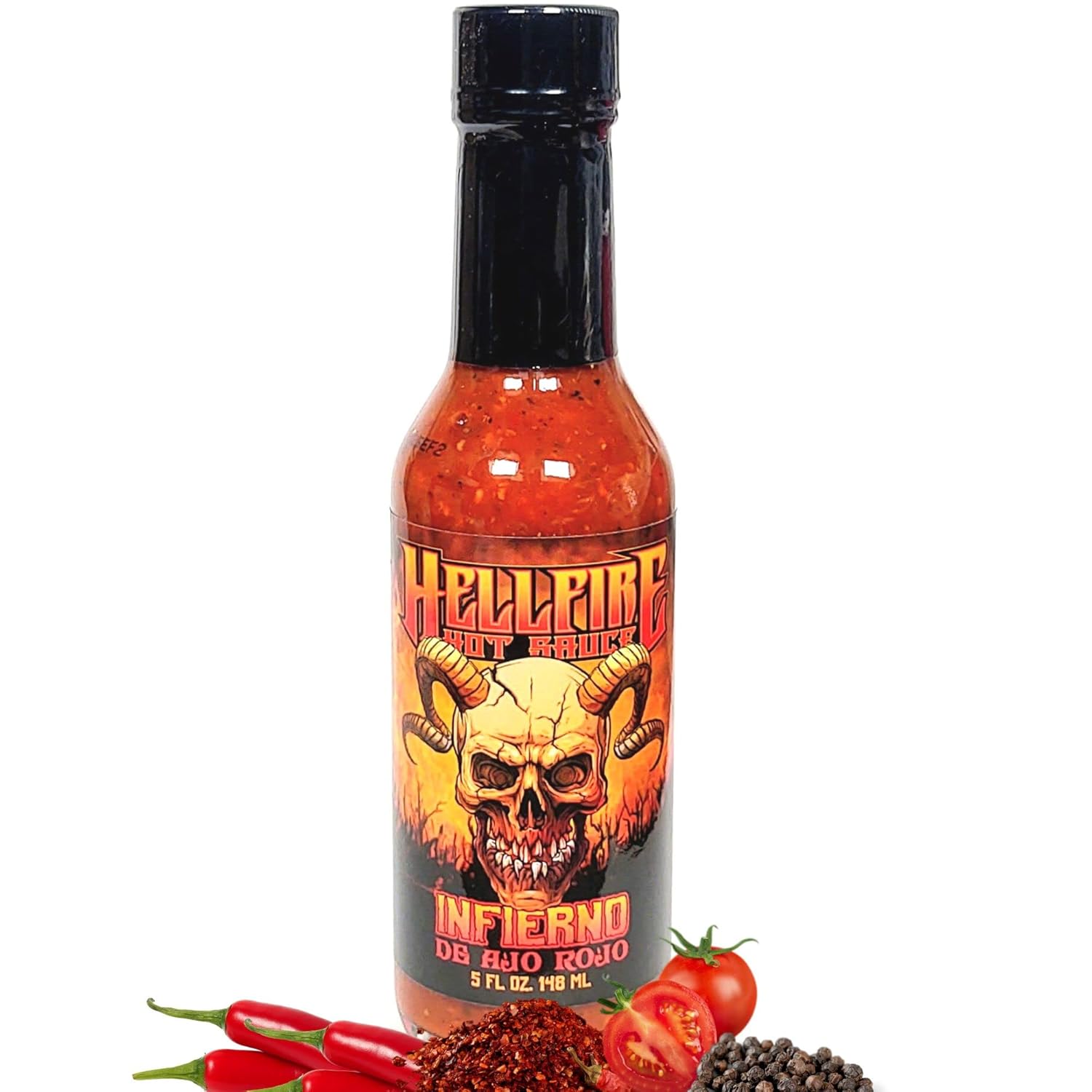 Amazon.com : Hellfire Hot Sauce Infierno De Ajo Rojo - Gourmet Red ...
