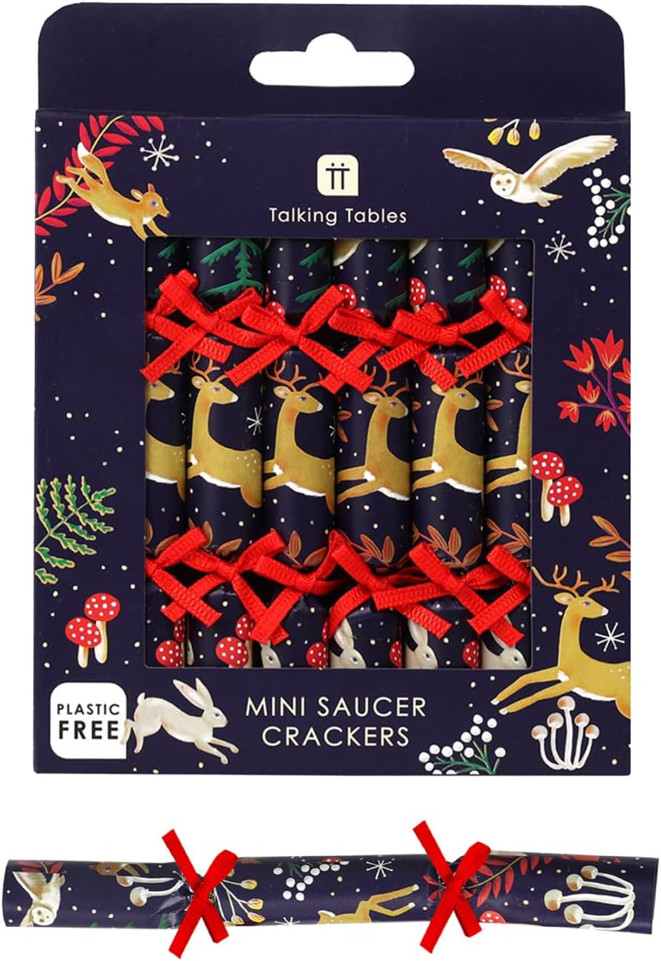 Talking Tables 8 x Mini Saucer Christmas Crackers with Joke and ...