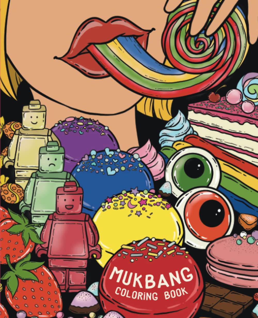 Mukbang Coloring Book: Adults Coloring Book with Stress Relieving Hand ...