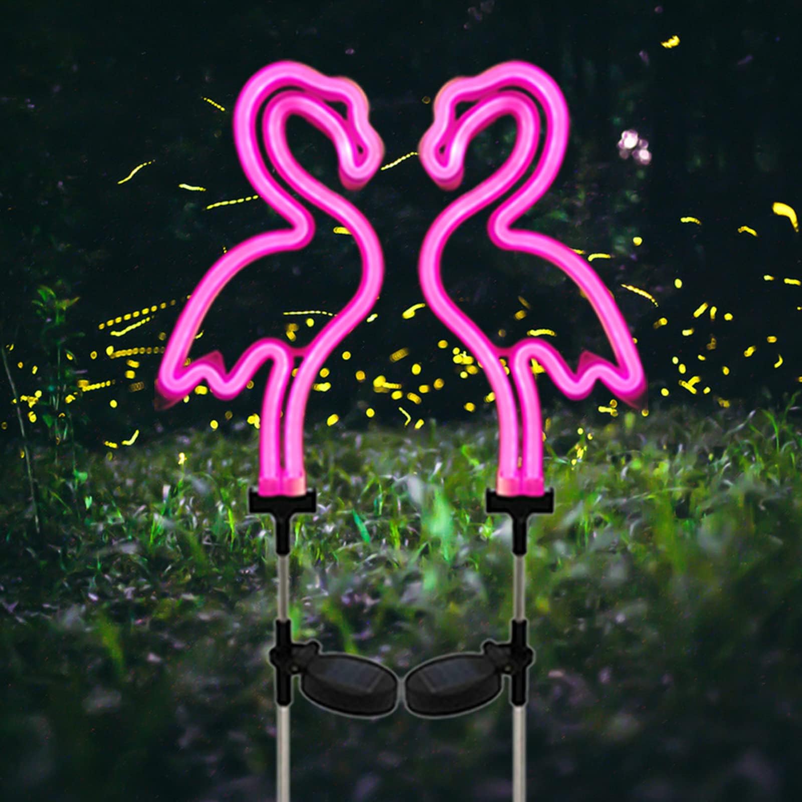 Amazon.com: 2 Solar Flamingo Yard Lights Garden Lights Waterproof LED ...