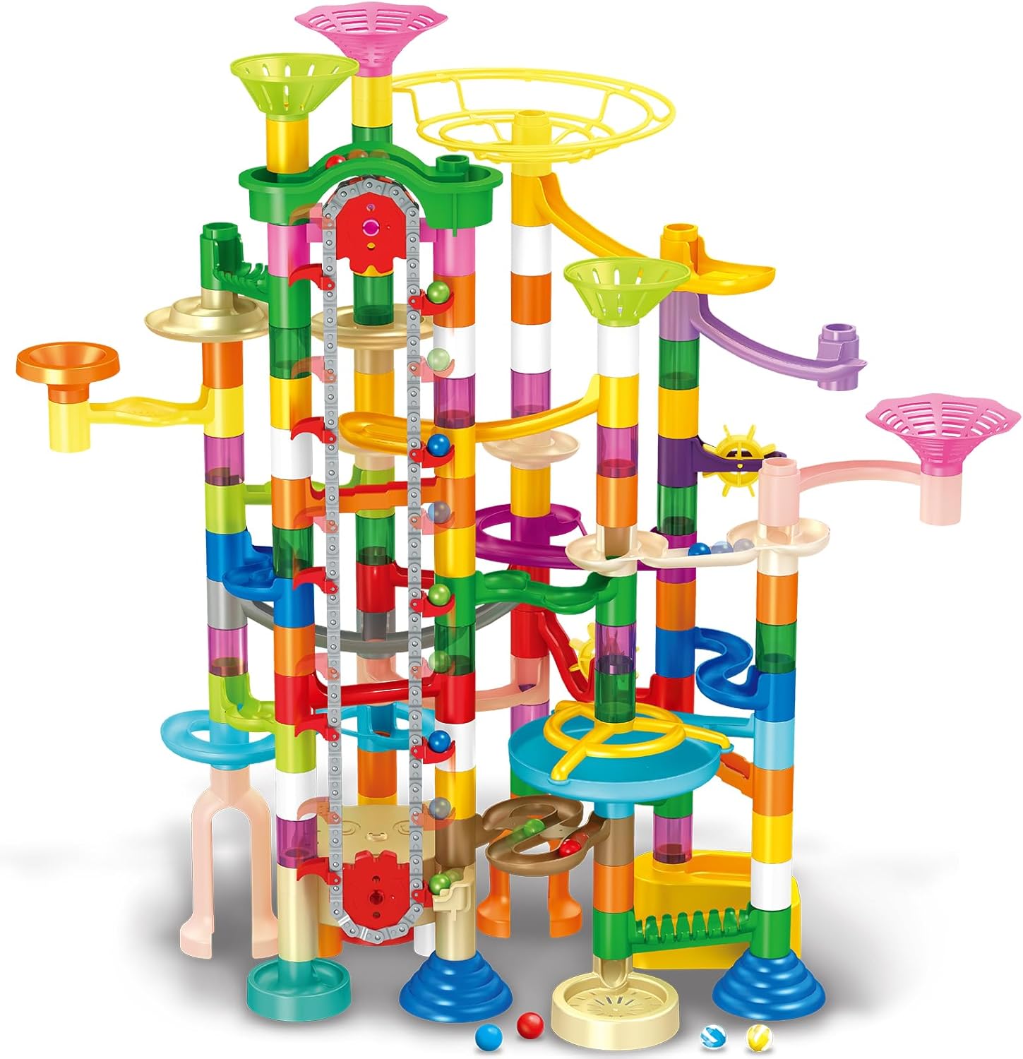 Amazon.com: Dollox Marble Run for Kids Ages 4-8, 236 Pcs Marble Run ...