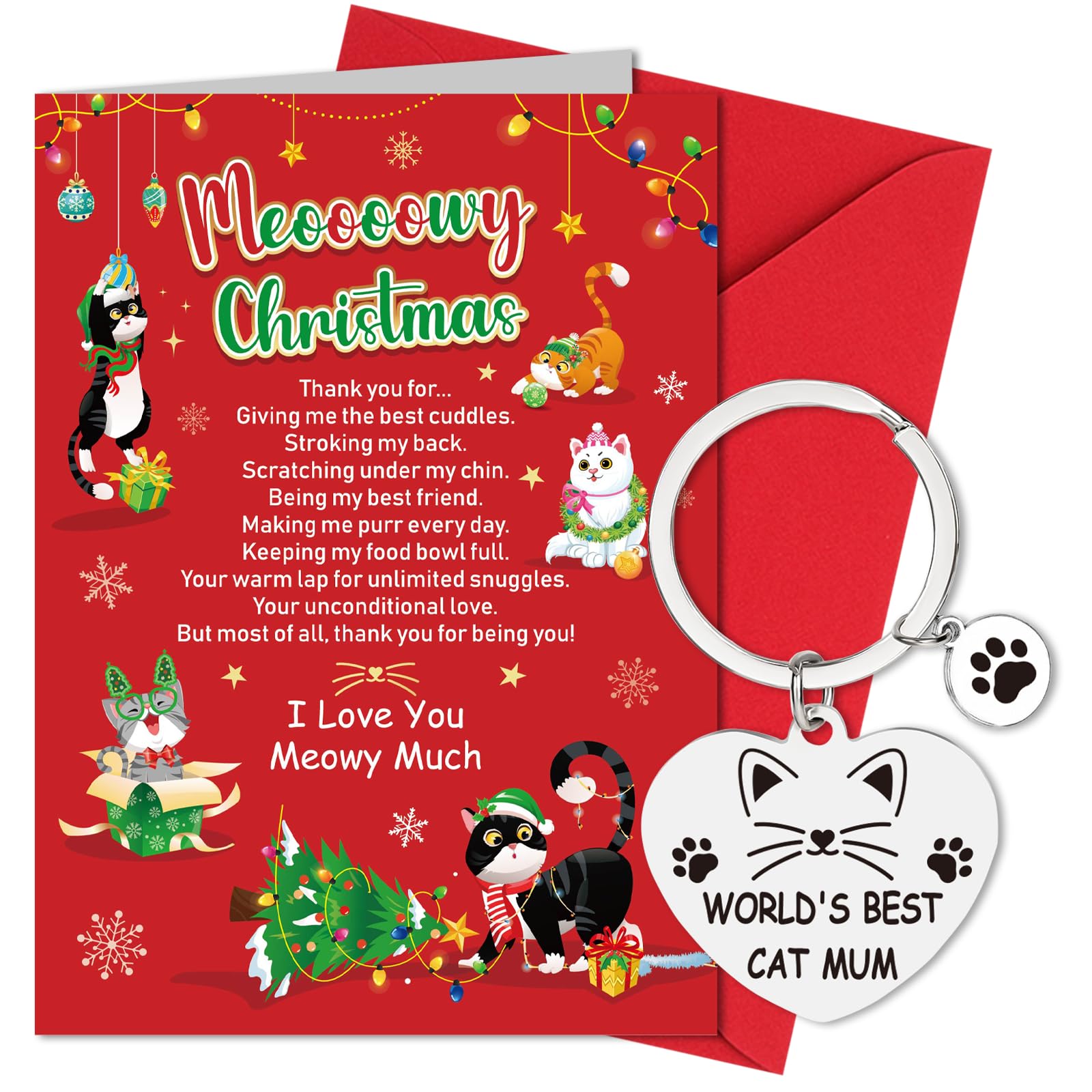 HOWAF Christmas Card from The Cat, Merry Christmas Cards from The Cat ...