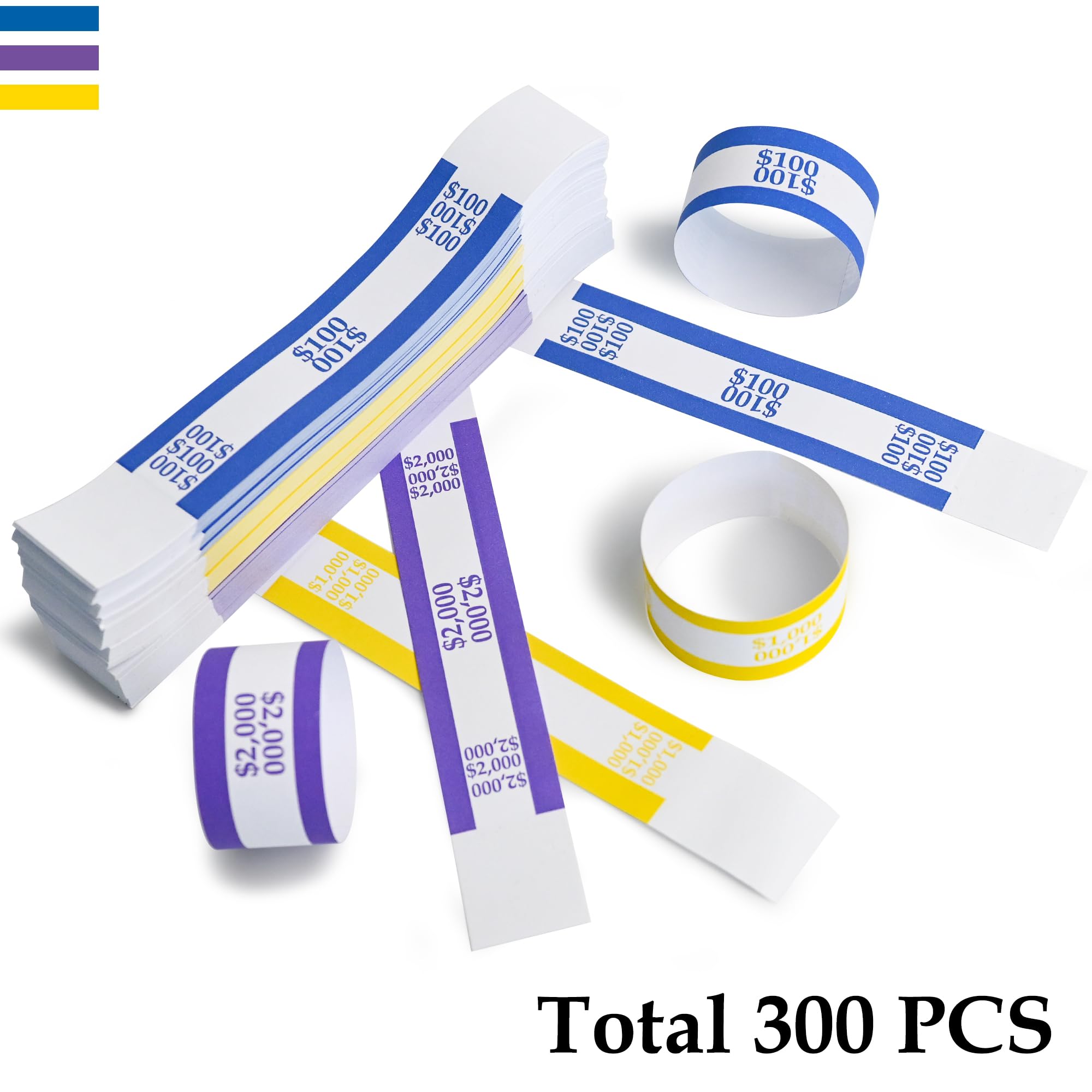 Snapklik.com : L LIKED 300 PCS Currency Straps Money Bands, Self ...