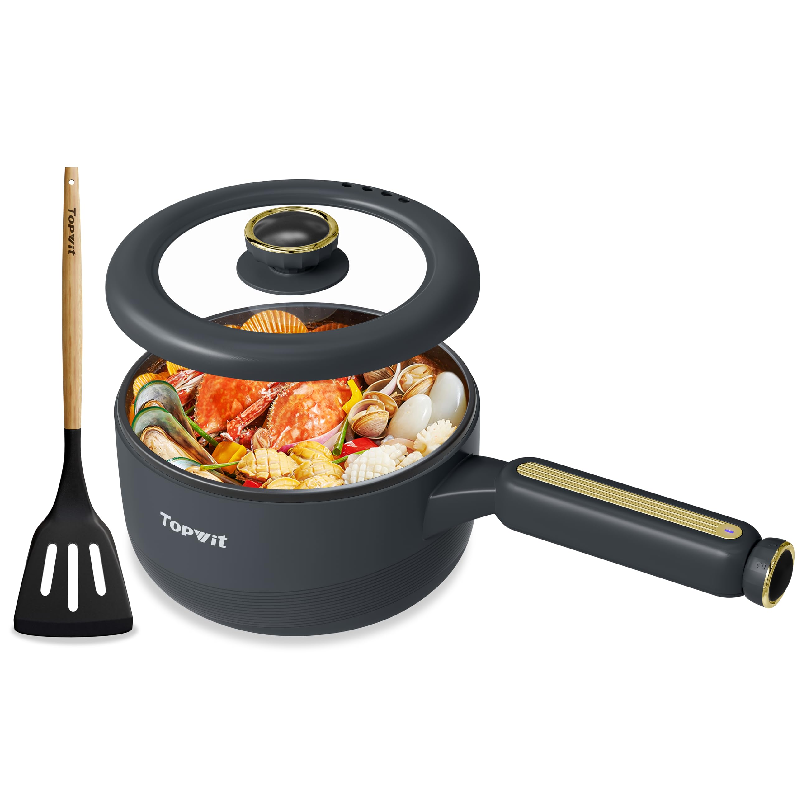 TOPWIT Hot Pot Electric, 2L Multifunctional Electric Pot, Non-Stick ...