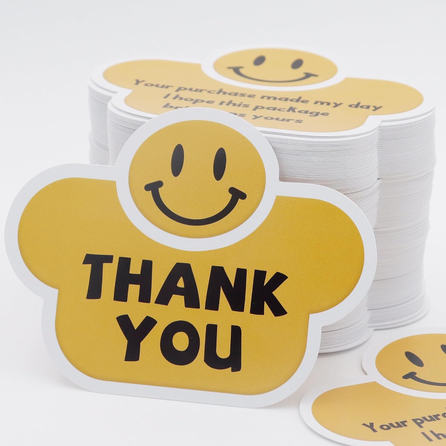Amazon.com : Bemoor 200PCS Unique Smile Shaped Thank You Cards for ...