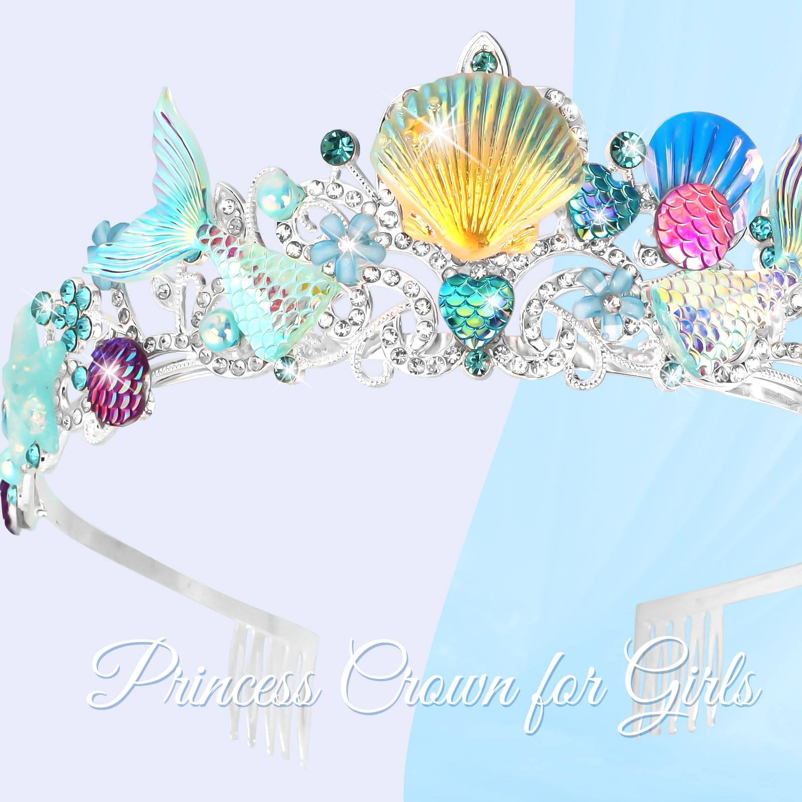 Snapklik.com : Mermaid Crown Blue Shell Tiara For Mermaid Costume ...