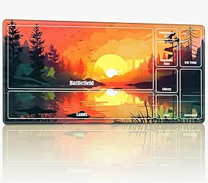 Amazon.com: Playmat with Zones for MTG Magic The Gathering, 24 x 14 ...