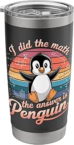 Amazon.com | I Did the Math The Answer is Penguin Funny Math Teacher ...