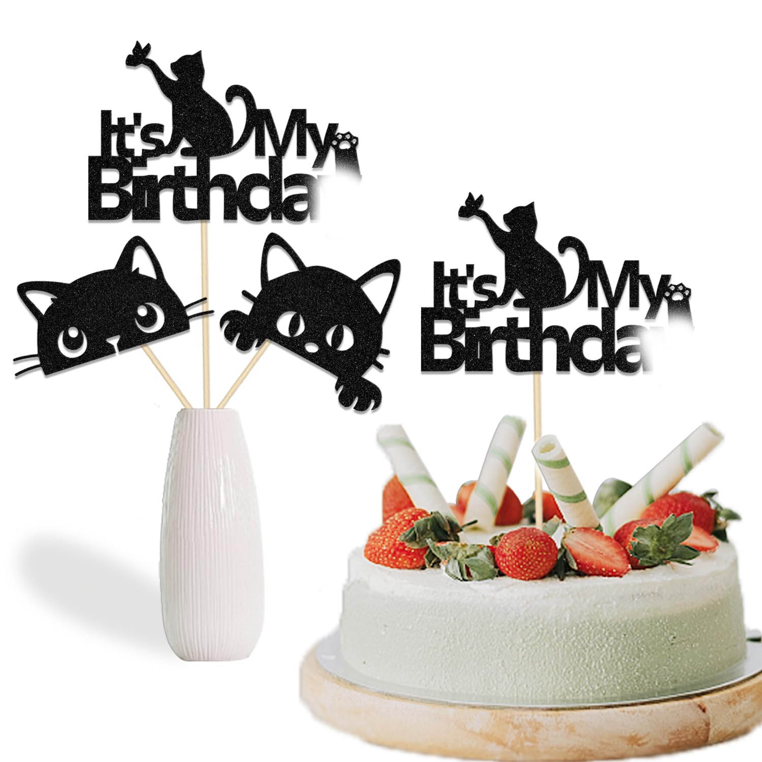 Snapklik.com : 12 Pcs Cat Party Centerpieces For Birthday Decorations ...