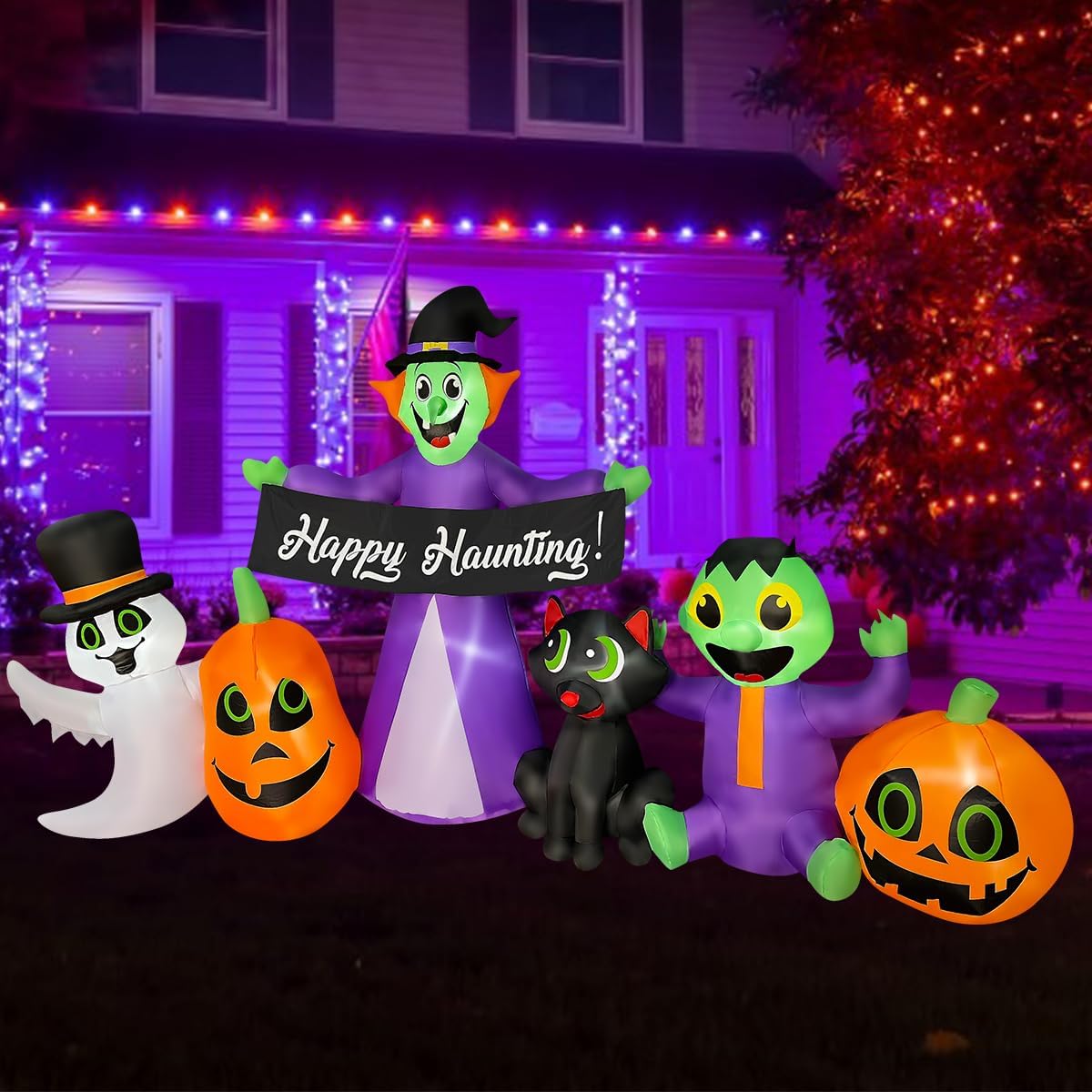 BLOWOUT FUN 8ft Halloween Inflatable Decoration Witch, Ghost ...