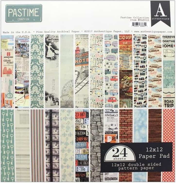 Amazon.com: Authentique Pastime Paper Pad 12x12