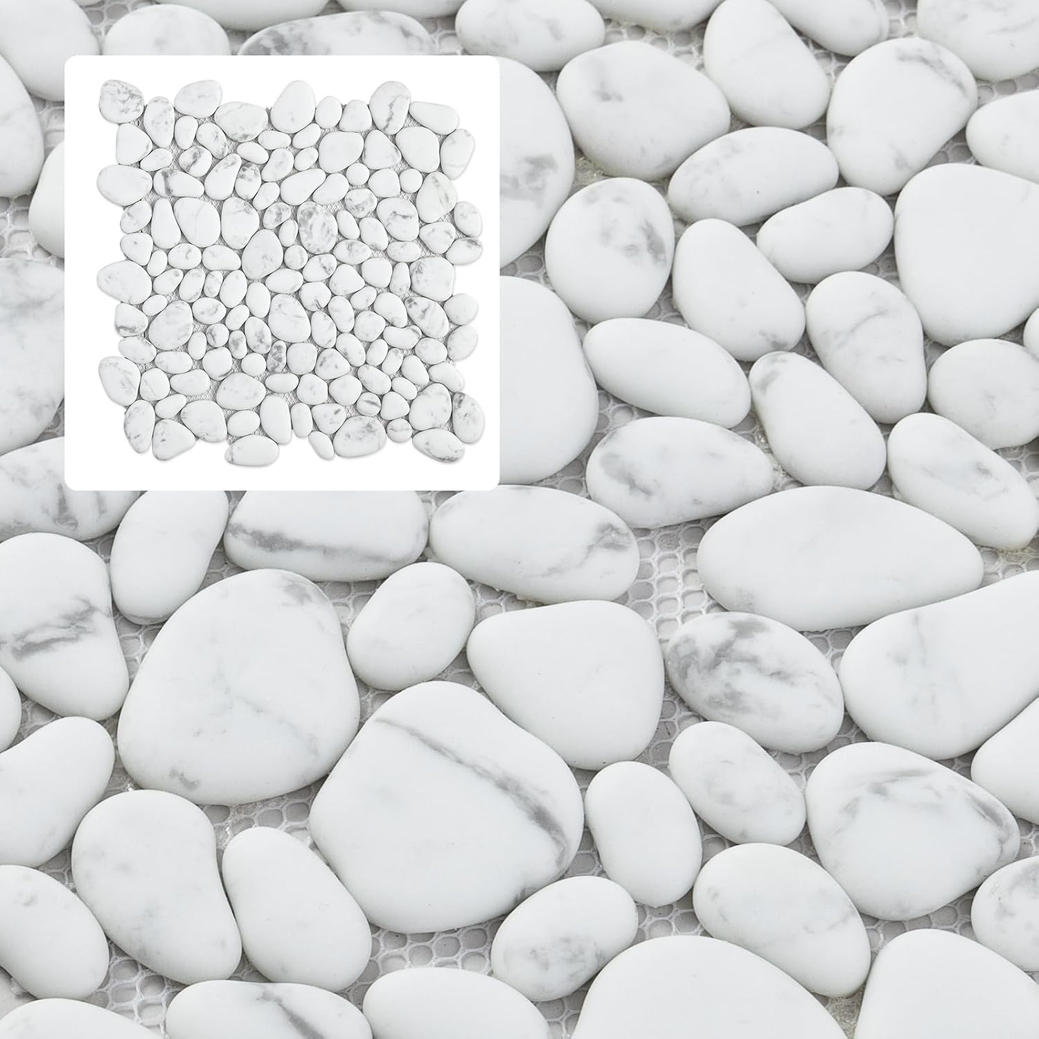 Mijaro 4 Sheets White Limestone Tile Glass Mosaic for Decorating ...