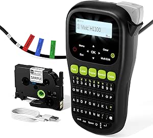 Vixic Label Maker Machine, H1100 Label Maker with Backlit LCD Screen ...