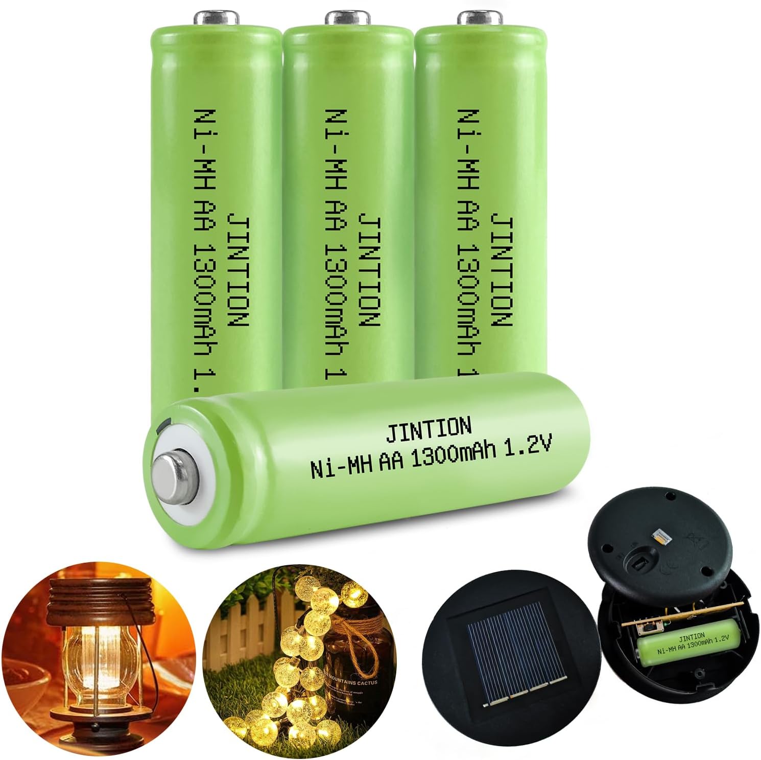 Amazon.com: Solar Lights Batteries AA 1600mah High Capacity 1.2V Ni-MH ...