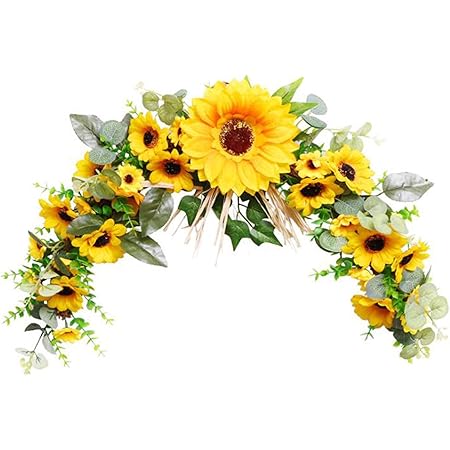 Amazon.com: Lvydec Artificial Sunflower Swag, 25" Decorative Swag with ...