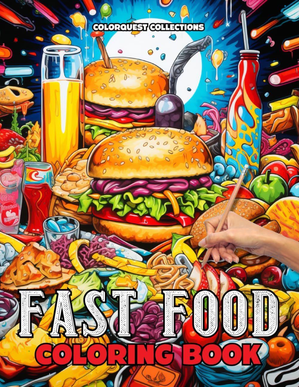 Amazon.com: Fast Food Coloring Book: Hamburgers, Fries, Milkshakes, and ...