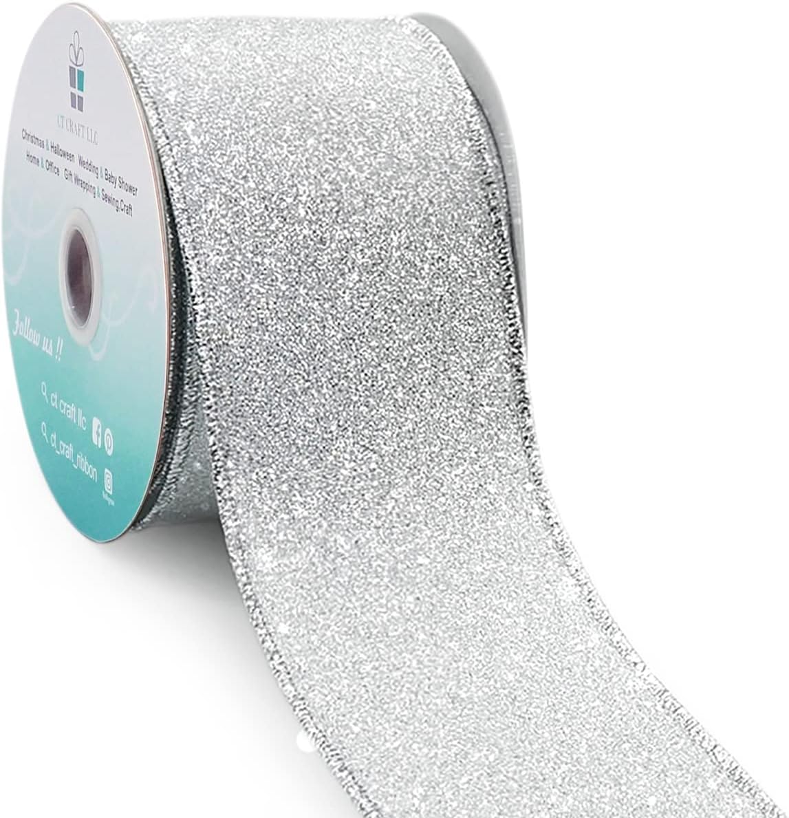 Amazon.com: Wire Edged Ribbon Silver Sheer Organza Gift Wrap Ribbon 50 ...