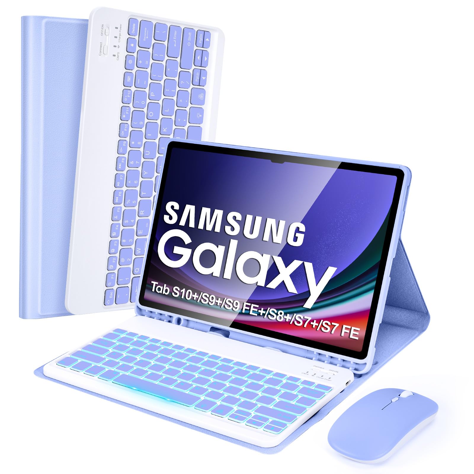 Amazon.com: SOPPY Keyboard Case with Mouse for Samsung Galaxy Tab S10+ Plus/S9+ Plus/S9 FE+ /S8 ...