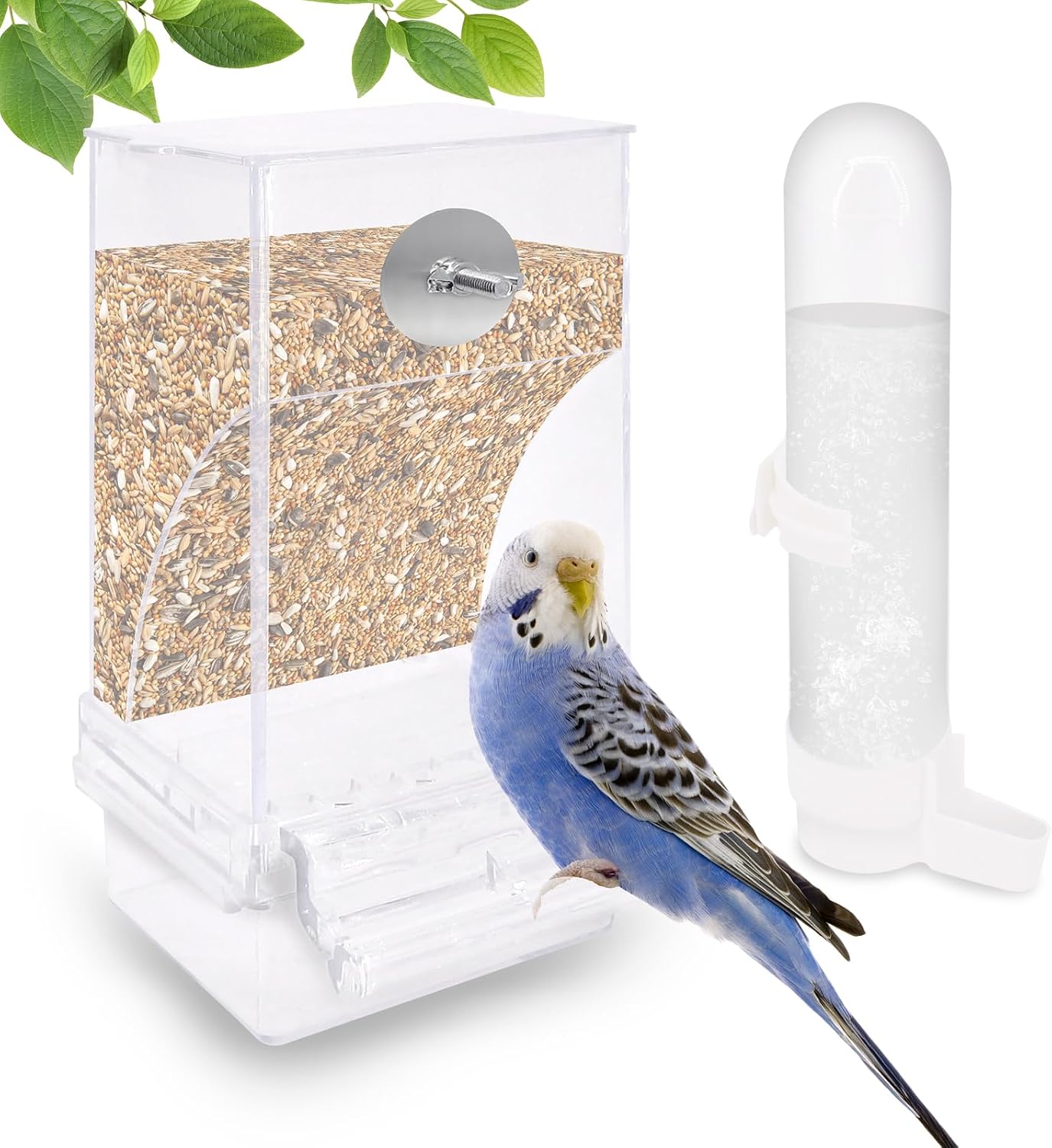 Transparent Bird Feeder - Hanging, Splash Proof with Bird Water Feeder ...