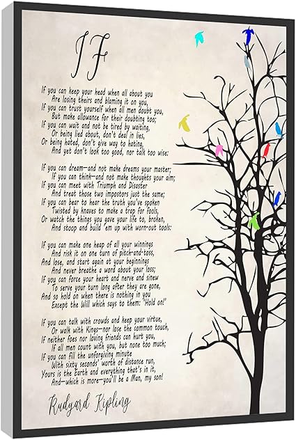 Amazon.com: RCVTVPV If Kipling Poem Wall Art Rudyard Kipling ...
