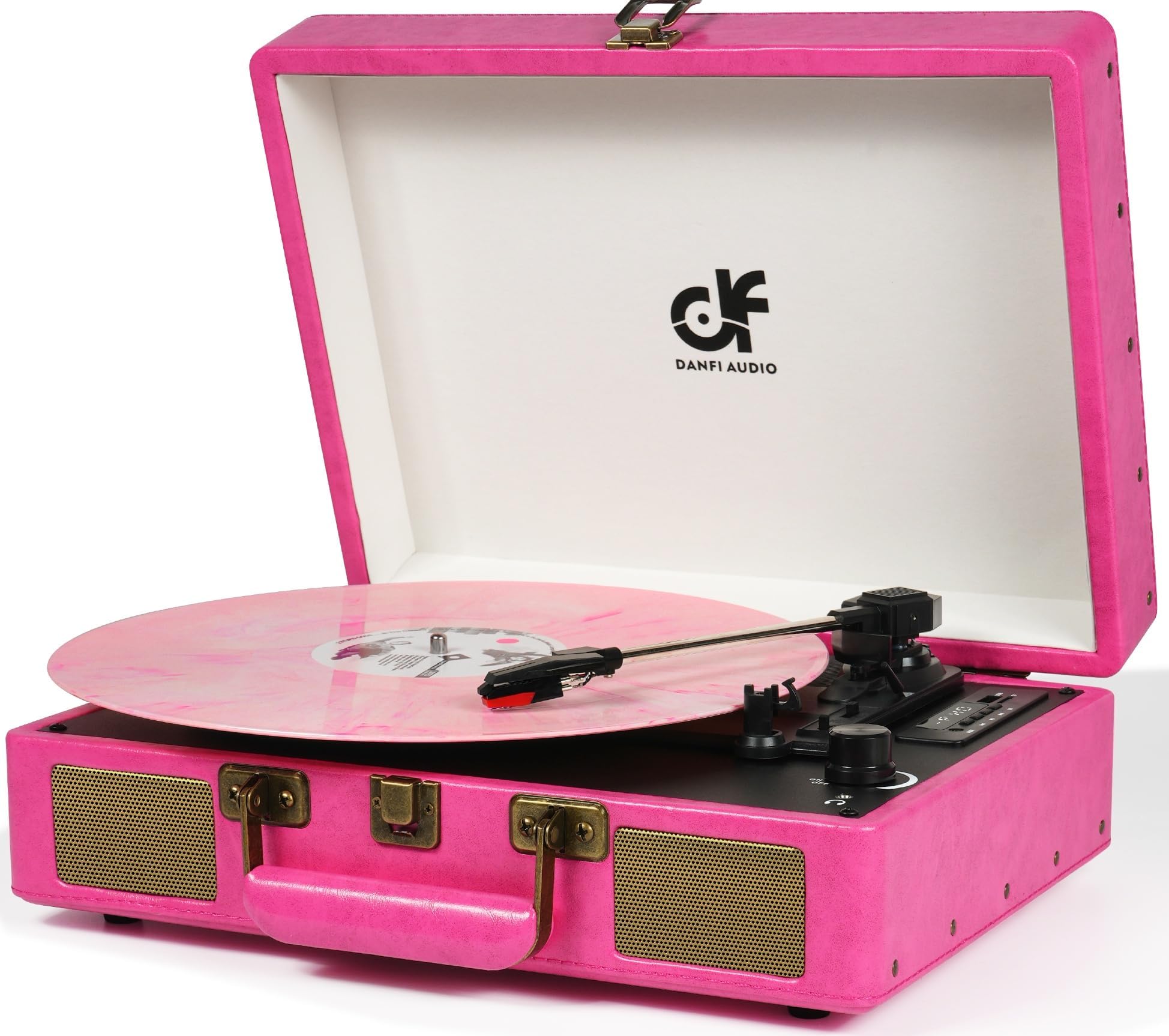 Amazon.com: Vintage Suitcase Record Player - 3-Speed Bluetooth Portable ...