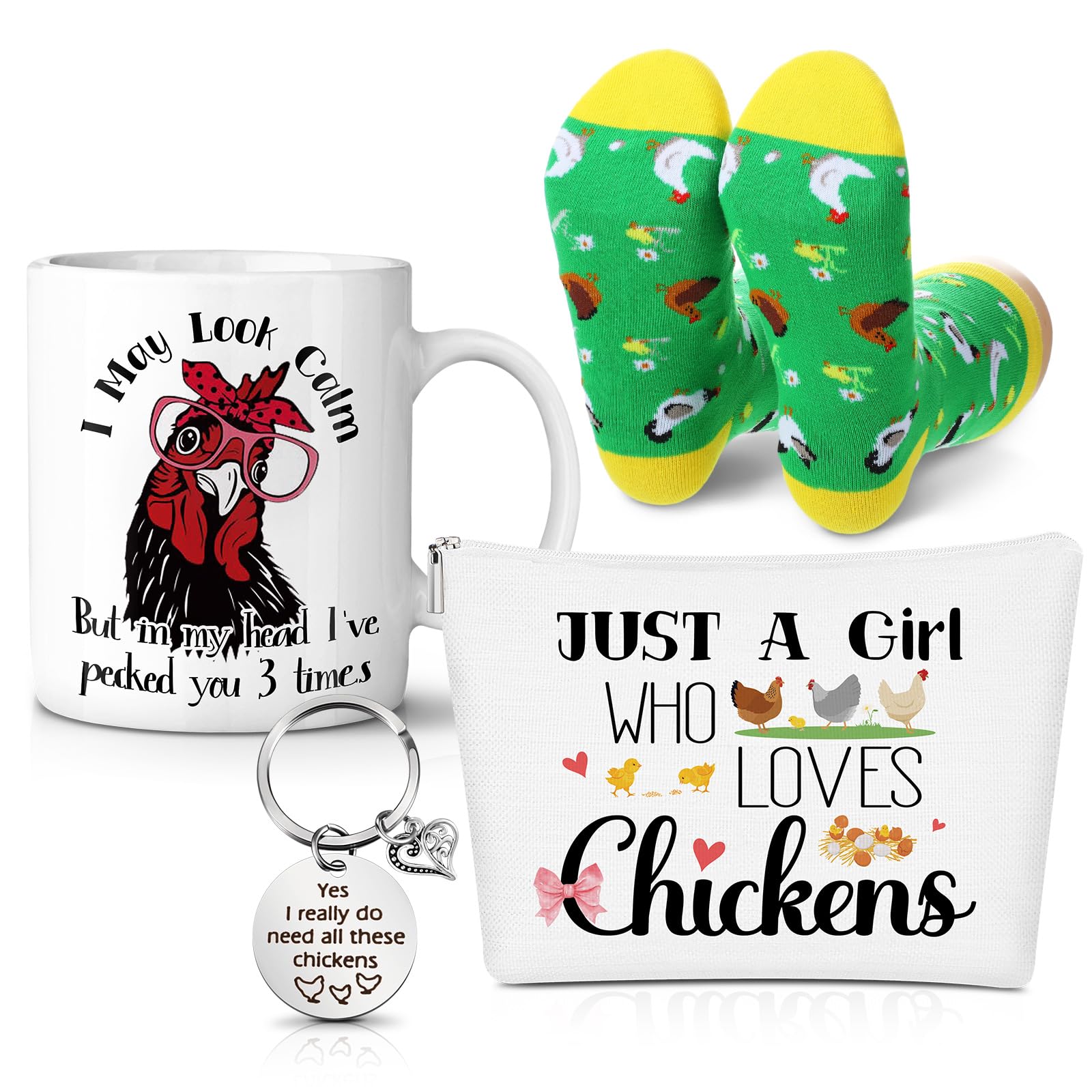 Amazon.com: Sunnychicc 4 Pcs Funny Chicken Lovers Gifts Set, Include ...