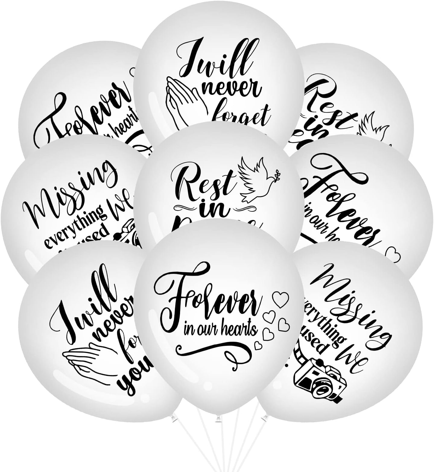 Amazon.com: 36 Pieces White Memorial Balloons with 4 Peace Dove ...