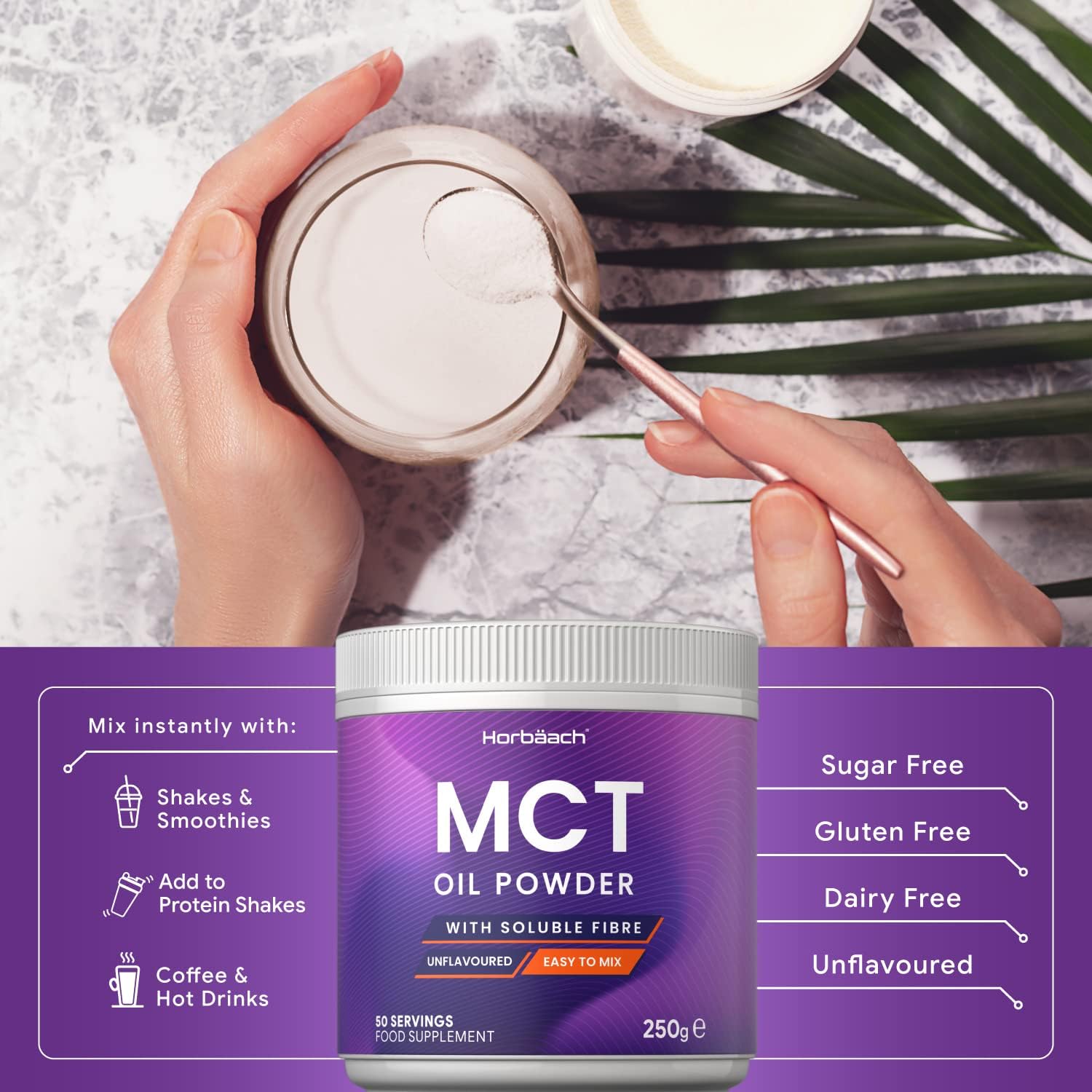 MCT Powder 250g with Acacia Prebiotic Fibre | Medium Chain ...