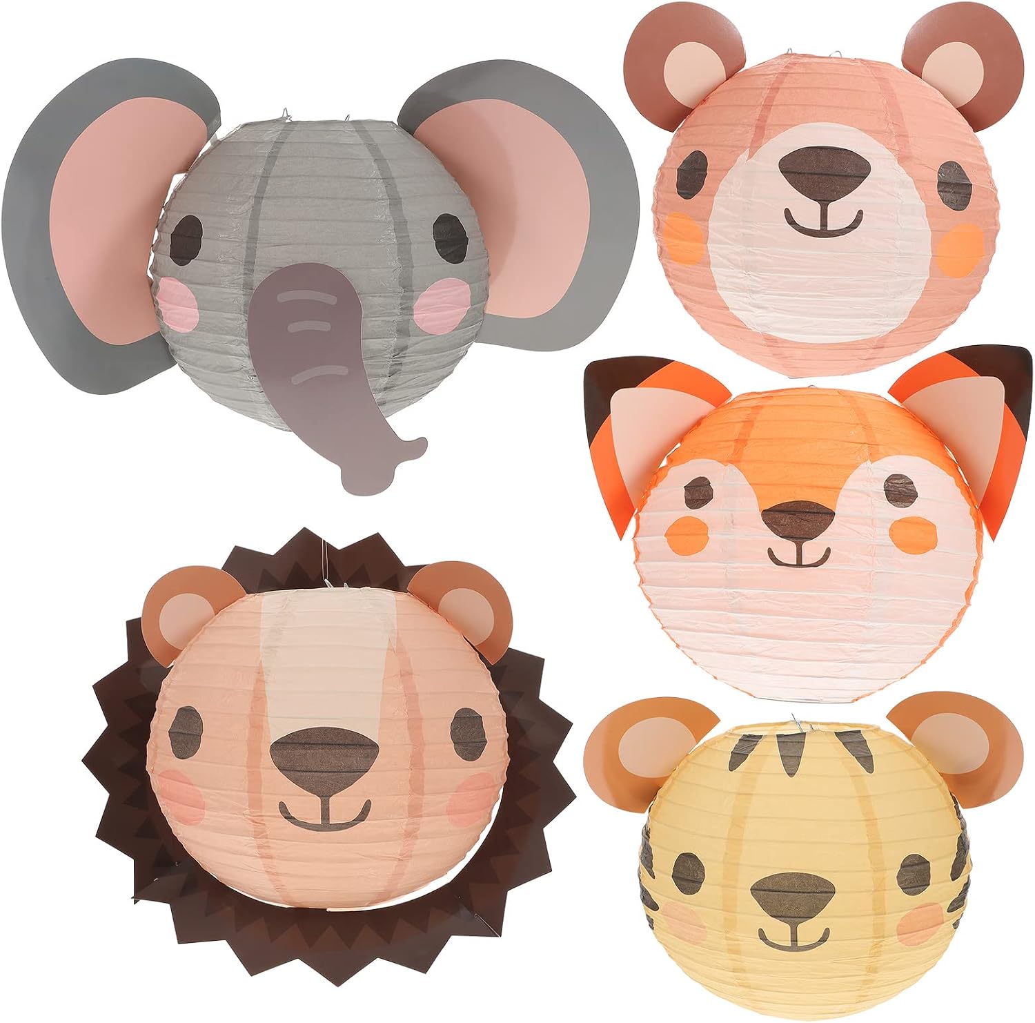 Amazon.com: LUOZZY 5 Pcs Animals Lantern Folding Paper Lanterns Jungle ...