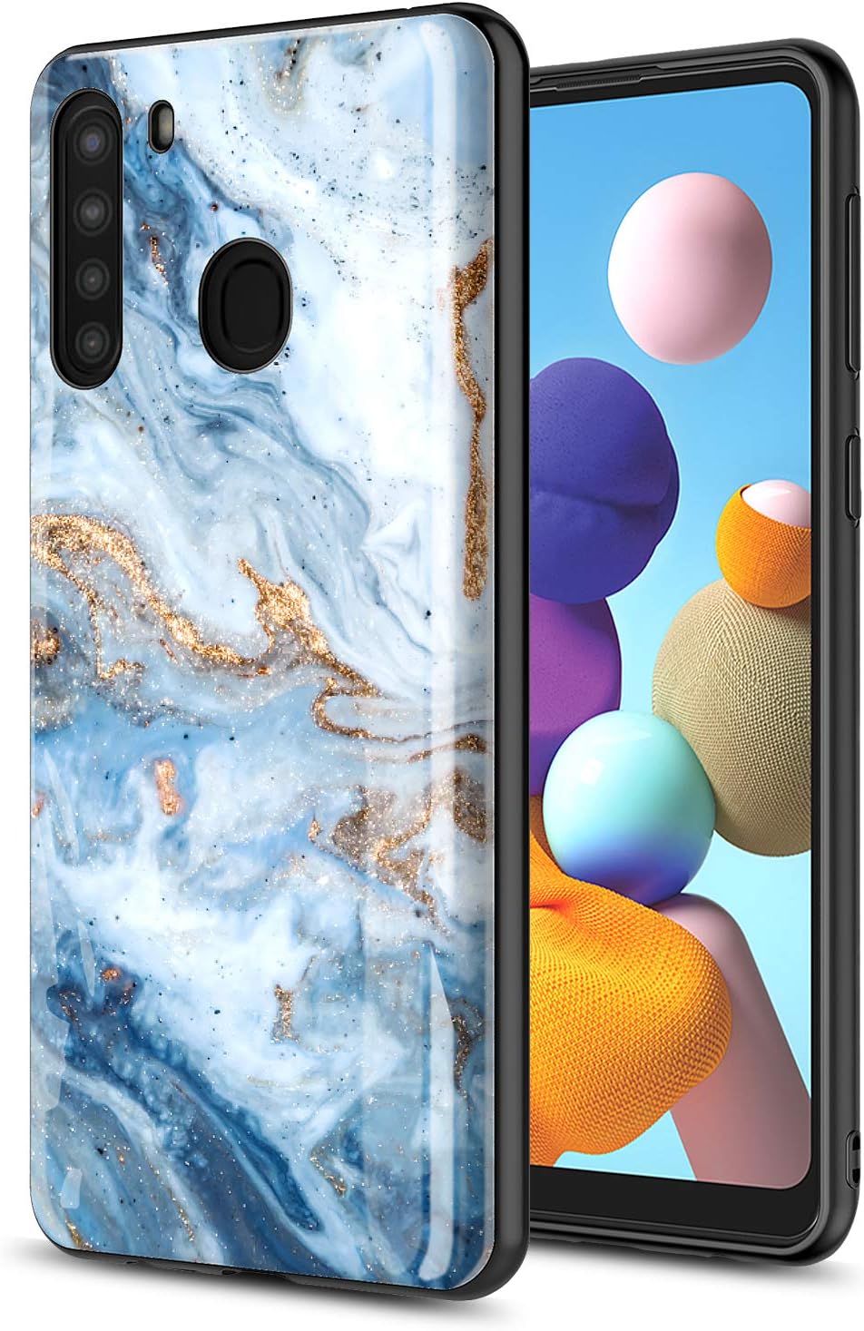 Amazon.com: PUSHIMEI Samsung A21 case,Galaxy A21 case,with HD Screen ...