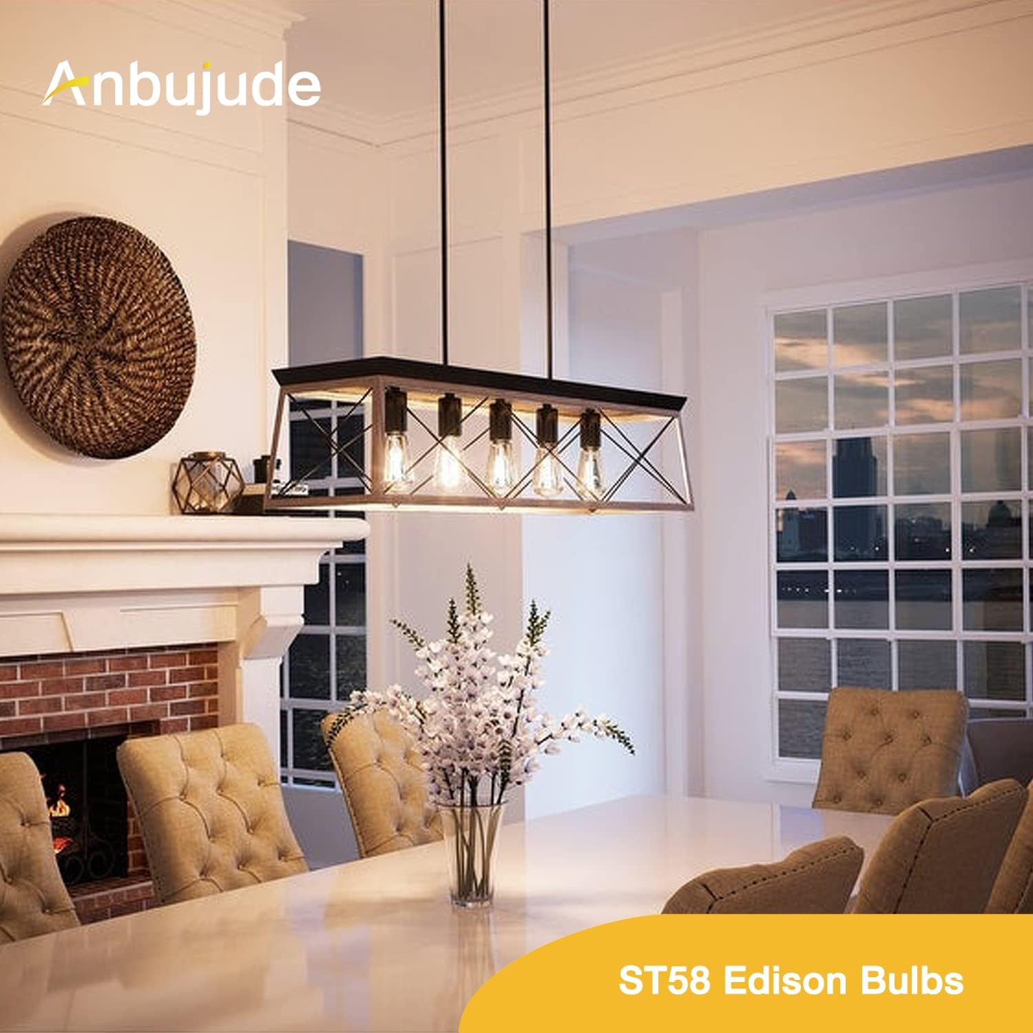 Anbujude Bombillas LED Edison regulables equivalentes a 100 W 900 ...
